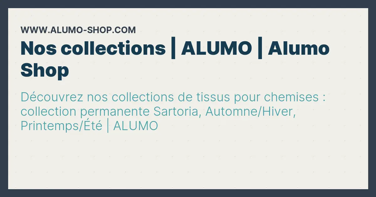Our collections | ALUMO | Alumo Shop