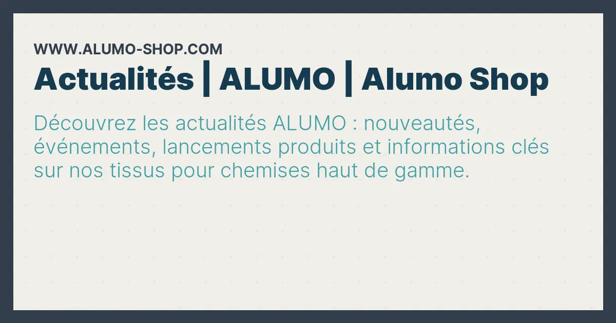 News | ALUMO | Alumo Shop