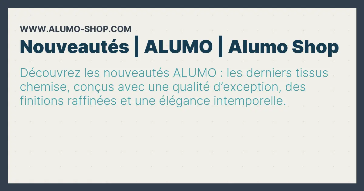 New produts | ALUMO | Alumo Shop